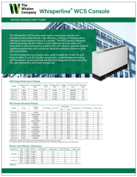 Whisperline® WCS Console Cut Sheet (25 pack) – The Whalen Company