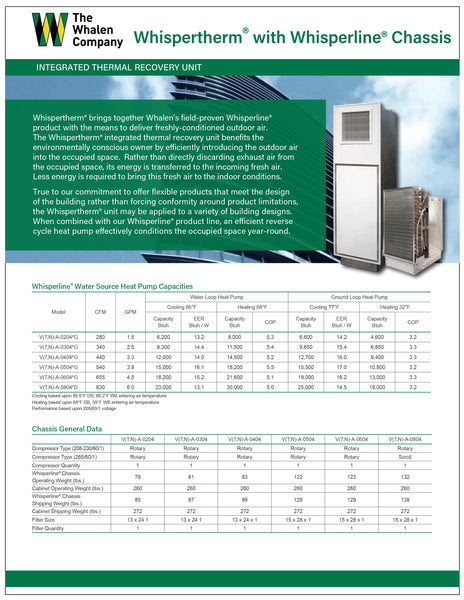 Whispertherm® Integrated Thermal Recovery Unit with Whisperline® Chass ...